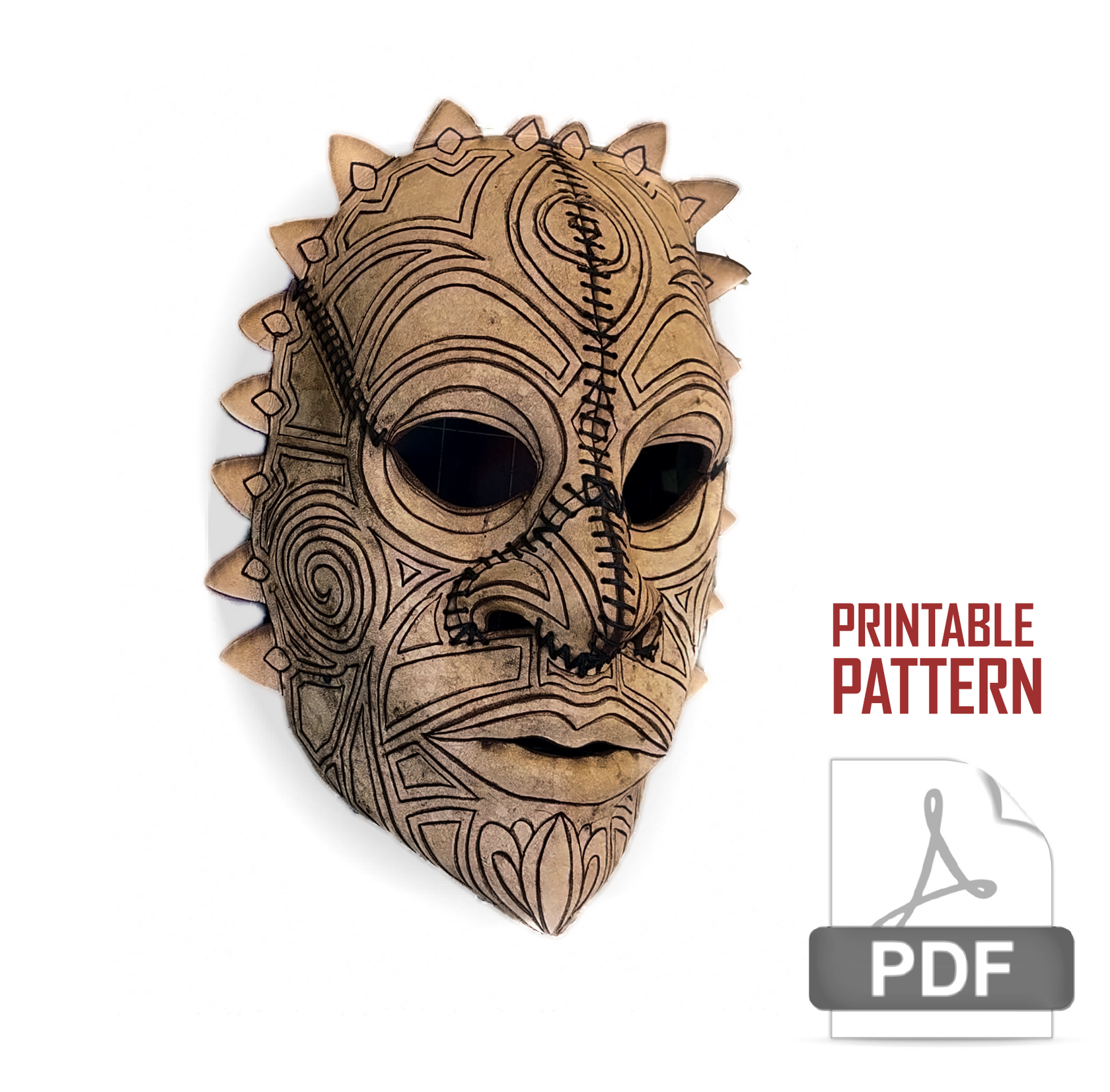 Leather Tribal Mask Printable Pattern Bundle — Intermediate + Advanced ...
